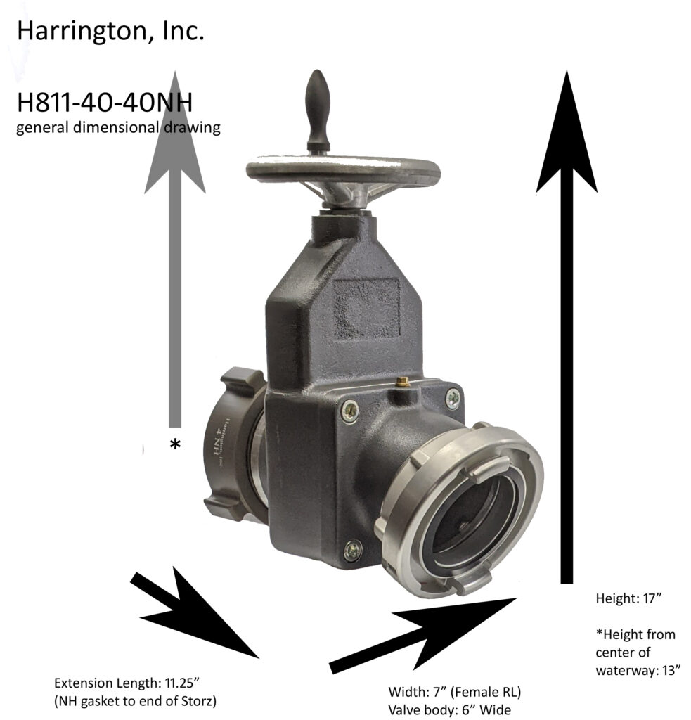 H811- 25° Elbow 4” Gate Valves - Hydrant Storz
